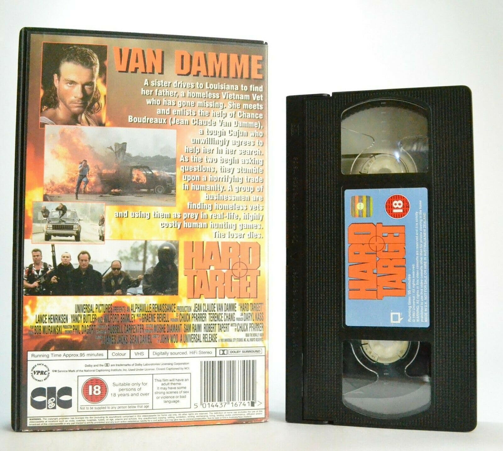 Hard Target (1993); [John Woo] Action - Large Box - Van Damme - Pal VHS