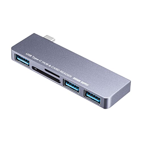 Sanwa Supply USB-3TCHC18GY USB Type-C Hub (with Card Reader)