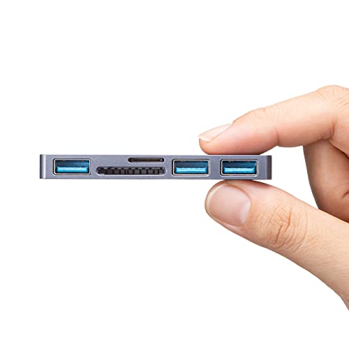 Sanwa Supply USB-3TCHC18GY USB Type-C Hub (with Card Reader)