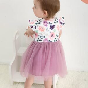 YOUNGER TREE Baby Girl Dresses Long Sleeve Flower Tutu Princess Dress Infant Fall Winter Outfits Little Girls Clothes (Purple, 6-9 Months)…