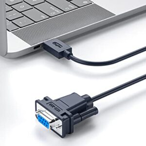 Dafensoy USB to RS232 Serial Adapter, USB A Male to DB9 Pin Female Serial Converter Cable,Suitable for Connecting Computers and Various Serial Devices - Black 1.8M/6Feet