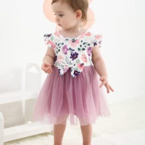 YOUNGER TREE Baby Girl Dresses Long Sleeve Flower Tutu Princess Dress Infant Fall Winter Outfits Little Girls Clothes (Purple, 6-9 Months)…