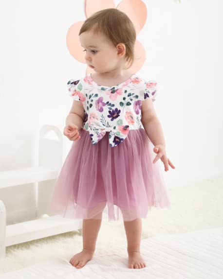 YOUNGER TREE Baby Girl Dresses Long Sleeve Flower Tutu Princess Dress Infant Fall Winter Outfits Little Girls Clothes (Purple, 6-9 Months)…