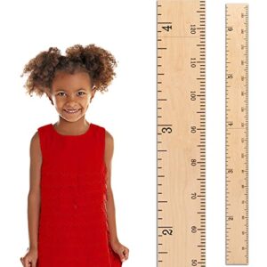 headwaters studio wooden growth chart for wall - wooden height chart for kids, child height wall chart, height measurement for wall, kids sizing chart, height ruler for wall - natural (63"x5.75")