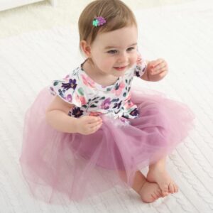 YOUNGER TREE Baby Girl Dresses Long Sleeve Flower Tutu Princess Dress Infant Fall Winter Outfits Little Girls Clothes (Purple, 6-9 Months)…