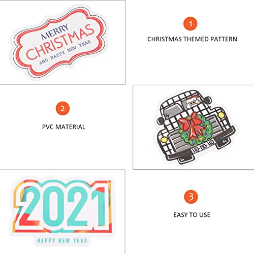 OSALADI 100pcs Notebook Stickers Holiday Xmas Stickers Planners Decals Nativity Decor DIY Laptop Sticker Diary Decorative Sticker Luggage Stickers Computer PVC Waterproof Stickers