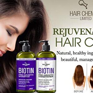 Hair Chemist Biotin Pro-Growth Shampoo & Conditioner Set - Includes 33.8oz Shampoo & 33.8oz Conditioner