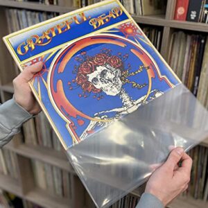 GrooveWasher GrooveGuard: Archival LP Outer Sleeves | 100x Premium 3mil Clear Flush Cut Vinyl Record Sleeves (12.75” x 12.625”), Protect Your LP Album Jackets