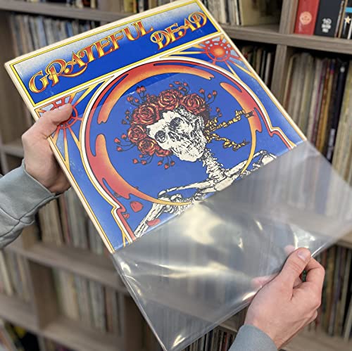 GrooveWasher GrooveGuard: Archival LP Outer Sleeves | 100x Premium 3mil Clear Flush Cut Vinyl Record Sleeves (12.75” x 12.625”), Protect Your LP Album Jackets