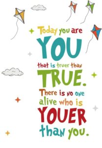 today you are you that is truer than true wall stickers inspirational wall decals quotes saying for nursery kids bedroom classroom inspirational wall decor