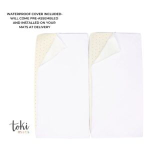 Toki Mats | Waterproof Cover Included Organic Play Mat 40 Inches x 40 Inches | Holiday Stars | Padded Play Mat with Included Cotton Removable Washable Cover