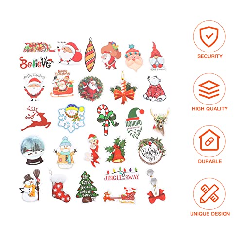 OSALADI 100pcs Notebook Stickers Holiday Xmas Stickers Planners Decals Nativity Decor DIY Laptop Sticker Diary Decorative Sticker Luggage Stickers Computer PVC Waterproof Stickers