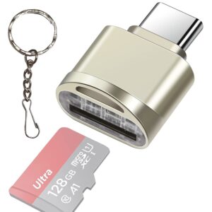 type c tf card/memory card reader adapter with keychain, leizhan usb c to micro sd sdhc sdxc otg reader, compatible for mac windows lixus samsung galaxy note 20 s20