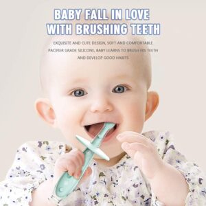 Lila Toddler Toothbrush, Training Baby Toothbrush Silicone 2 Pack, Infant Extra Soft/Tough Bristles, Anti-chocking/Anti-Fall Design, 100percent Food Grade Silicone, BPA/PVC, Unisex Count(Pack of 1)