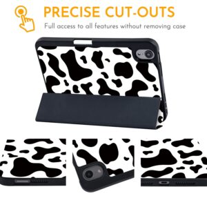 Hi Space for iPad Mini 6 Case 2021 8.3 inch with Pencil Holder, Cow Trifold Stand Protective Shockproof for iPad Mini 6th Generation Cover Auto Sleep Wake for A2567 A2568 A2569