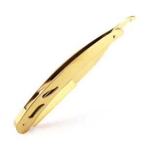 dayline old manual razor hairdressing haircut shaver beauty salon special shaving head eyebrow knife holder-salon quality-perfect for pro barbers and personal use (gold)