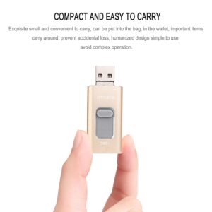 Flash Drive for iPhone, USB Drive 128GB Photo Storage WOFICLO Memory Stick Compatible iOS/Android/PC (128GB, Gold)