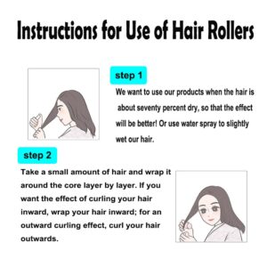 ADMIRING 12PCS Plastic Roller Hair Curler for Medium Short Hair, Heatless Roller Hair Curler for Bangs, Create Natural Curly Hairstyle, Blue