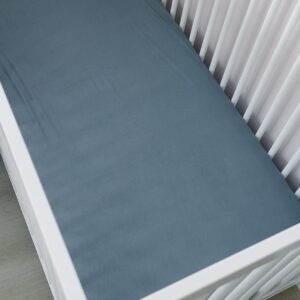 Mebie Baby Stretch Sheet (Dusty Blue)