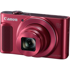 Canon PowerShot SX620 HS Digital Camera (Red) (1073C001) + 2 x 64GB Memory Card + 3 x NB13L Battery + Corel Photo Software + Charger + Card Reader + LED Light + Soft Bag + More (Renewed)