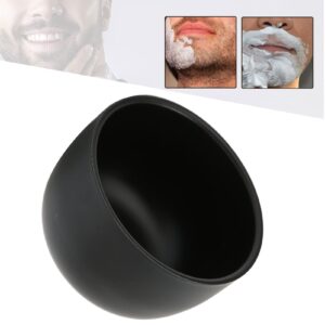 AMONIDA Shaving Bowl, Black Stainless Steel Shaving Foam Bowl, Curved Design Shave Bowl with Anti Slip Bottom for Men's Facial Shaving