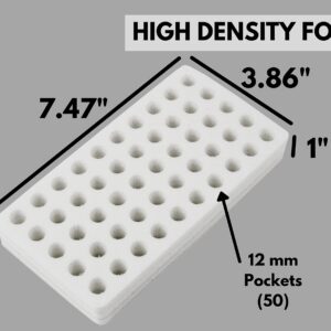 Polar Whale 2 Centrifuge Vial Organizers White Foam Storage Rack Stand Transport Holds 50 Vials Each 100 Total Fits up to 12mm 2ml Diameter Tubes