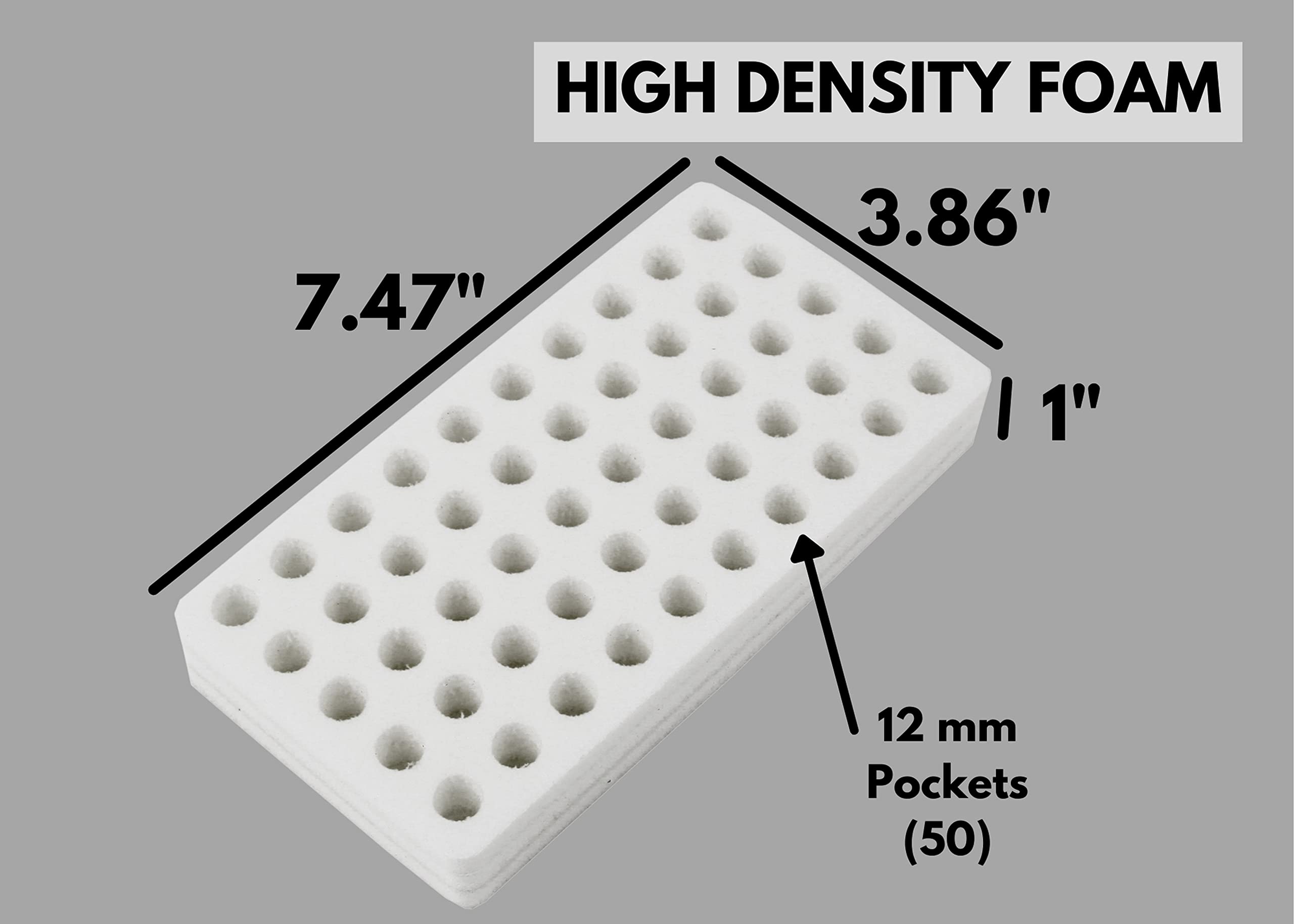 Polar Whale 2 Centrifuge Vial Organizers White Foam Storage Rack Stand Transport Holds 50 Vials Each 100 Total Fits up to 12mm 2ml Diameter Tubes