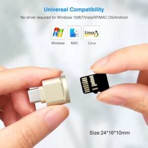 Type C TF Card/Memory Card Reader Adapter with Keychain, Leizhan USB C to Micro SD SDHC SDXC OTG Reader, Compatible for Mac Windows Lixus Samsung Galaxy Note 20 S20