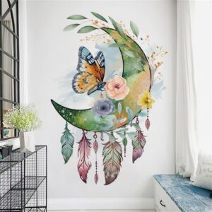 kelay fs dream catcher wall decals stickers,dream catcher feathers wall stickers for bedroom kids girls room nursery living room home decoration (dream catcher-2)