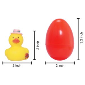 JOYIN 12 Packs Easter Egg Filled with Rubber Ducks, Eggs Hunt, Basket Stuffers Filler for Kids Party Favor Classroom Prize Supplies, Summer Beach, Pool Activity