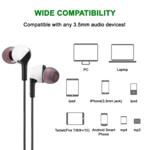 XINLIANG Wired Earbuds with Microphone 5 Pack 3.5mm in-Ear Earphones with Microphone for Laptop, Tangle Free Earbuds for Chromebook, Android, iOS, Mp3, Cheap Earbuds for Kids School Students