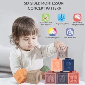 UNIQUE KIDS 12 PCS Playful Learning Alphabetical Sort & Stack Developmental Baby Soft Stacking Blocks Bath Toys | Engaging Education for Toddlers and Babies 6 Months +