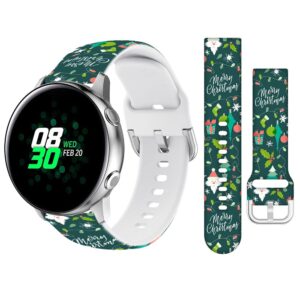 bonici smart watch band for samsung galaxy watch 22mm/20mm, men women boy girls christmas man snowman sport soft silicone rubber replacement bands for samsung watch/huawei watch