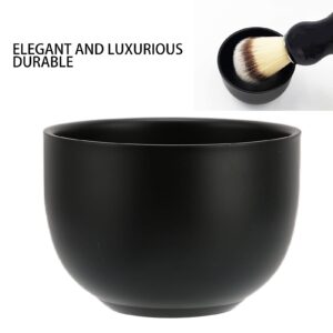 AMONIDA Shaving Bowl, Black Stainless Steel Shaving Foam Bowl, Curved Design Shave Bowl with Anti Slip Bottom for Men's Facial Shaving