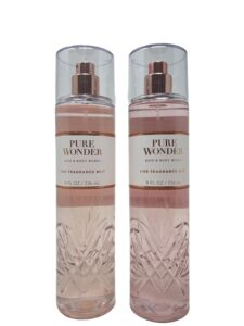 bath & body works pure wonder fine fragrance mist - value pack lot of 2, pink, 8 fl oz (pack of 2)