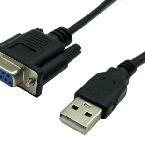 Dafensoy USB to RS232 Serial Adapter, USB A Male to DB9 Pin Female Serial Converter Cable,Suitable for Connecting Computers and Various Serial Devices - Black 1.8M/6Feet