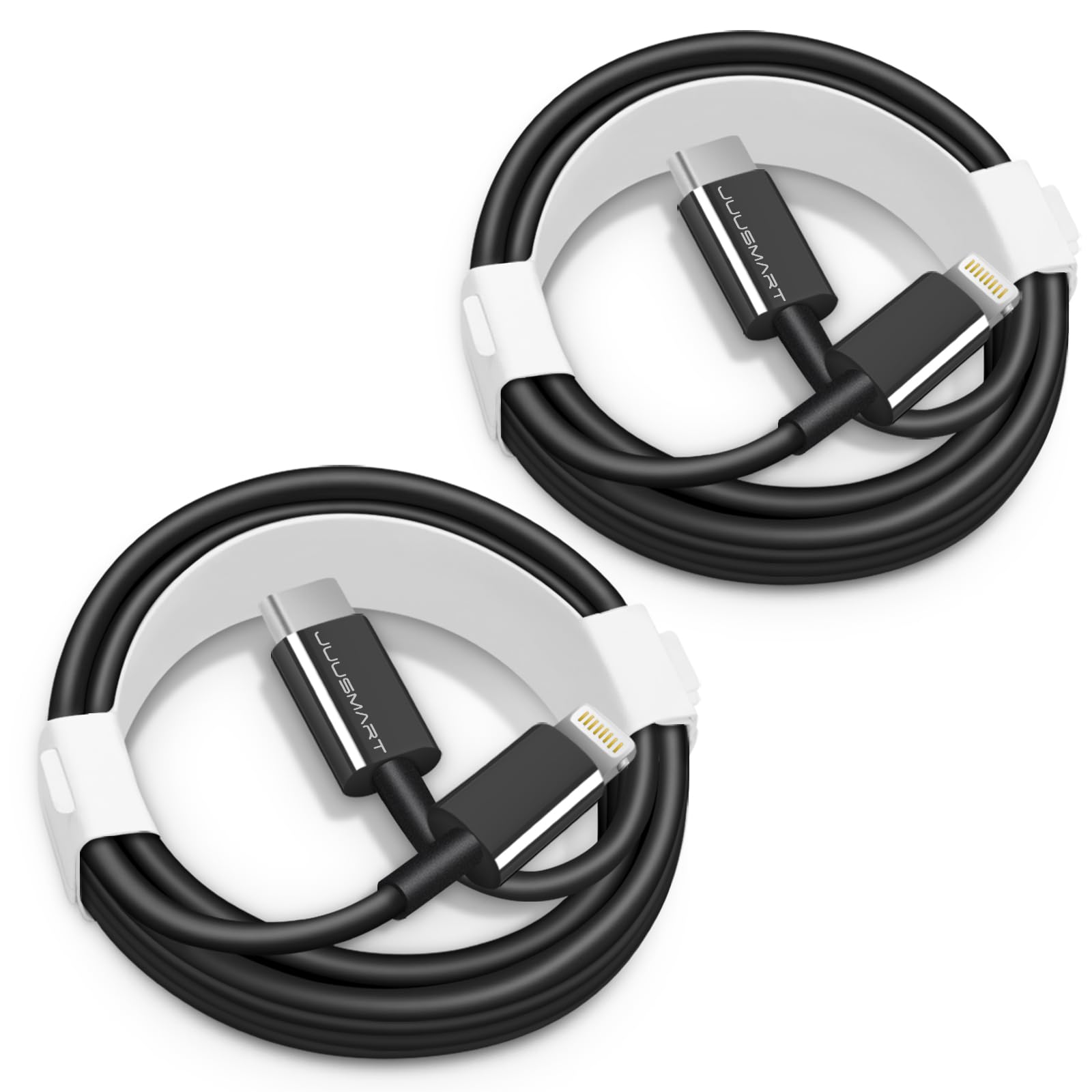 iPhone Charger Cable, [Apple MFi Certified] iPhone Fast Charging Cord 2-Pack 6.6ft Black Lightning Cable, Data Charging Cord for iPhone 13/12/12 Pro/11/ iPad/XS/XR/X/8/8Plus