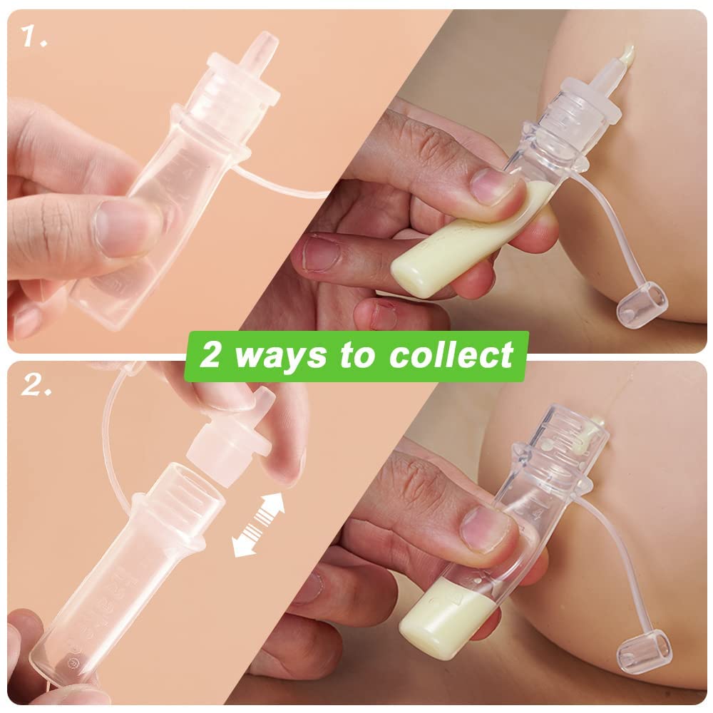 haakaa Colostrum Collector kit Colostrum Syringes for Breastmilk to Collect, Feed & Store, Ready-to-Use (0.1oz/4ml, 2 PK)