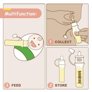 haakaa Colostrum Collector kit Colostrum Syringes for Breastmilk to Collect, Feed & Store, Ready-to-Use (0.1oz/4ml, 2 PK)