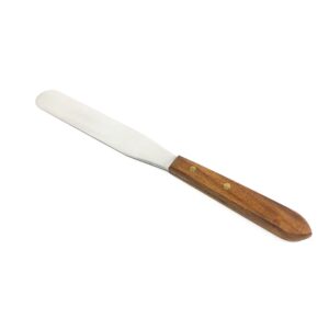 scientific labwares spatula, wood-handled, stainless blade, brass rivets (8 in. - comfort grip)