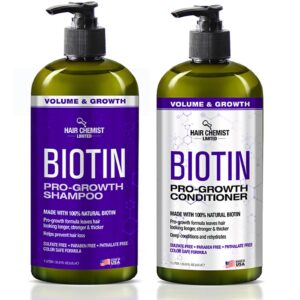 hair chemist biotin pro-growth shampoo & conditioner set - includes 33.8oz shampoo & 33.8oz conditioner