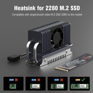 ACIDALIE M.2 Heatsink,SSD Cooler for Pcie NVMe or SATA M2 2280 SSD Cooling with Fan