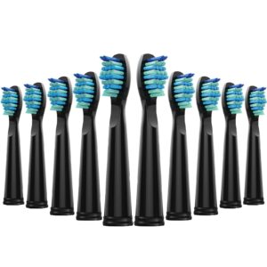 10 pack toothbrush replacement heads compatible with fairywill fw-507/508/515/551/917/959/2011, fw-d1/fw-d3/fw-d7/fw-d8, most sg series, hp126a, tb-5 medium soft bristles brush