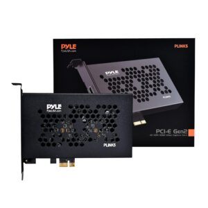 Pyle PLINK5 HDMI Video Capture Card By Pyle- PCI-E Gen2 4K HDMI-to-USB Audio-Video Recording- HD Zero-Lag&Ultra-Low Latency Live Broadcasting,Gaming,Streaming- Record Via DSLR Camcorder or Action Cam