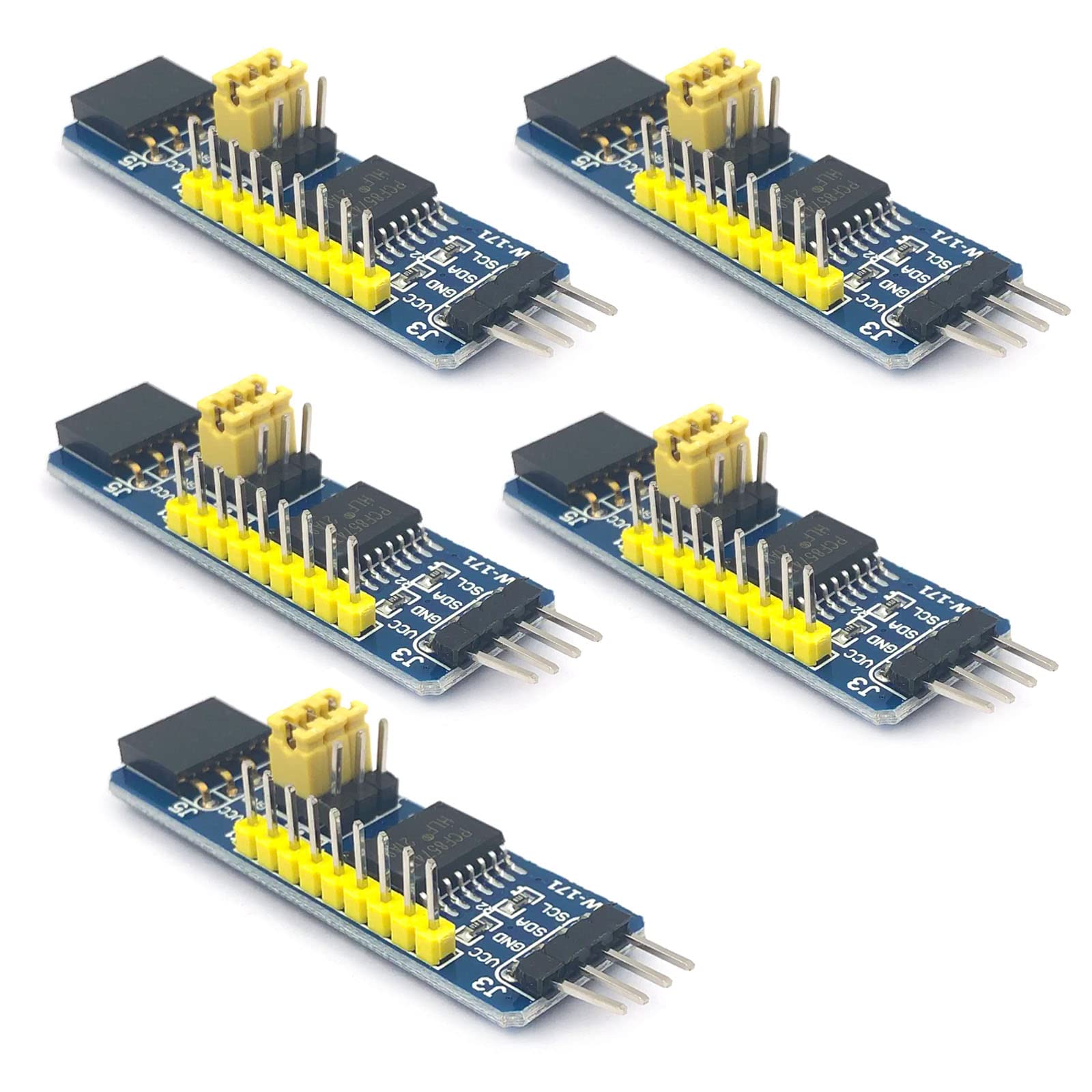 DEVMO 5PCS PCF8574 I2C Interface 8bit IO MCU Expansion Board I/O Expander IIC Bus Evaluation Development Module Compatible with AVR STM8 C8051F Ar-duino