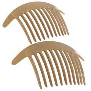 camila paris cp2941 french hair side combs, beige pearl interlocking combs french twist hair combs, strong hold hair clips for women bun chignon up-do, styling girls hair accessories, made in france