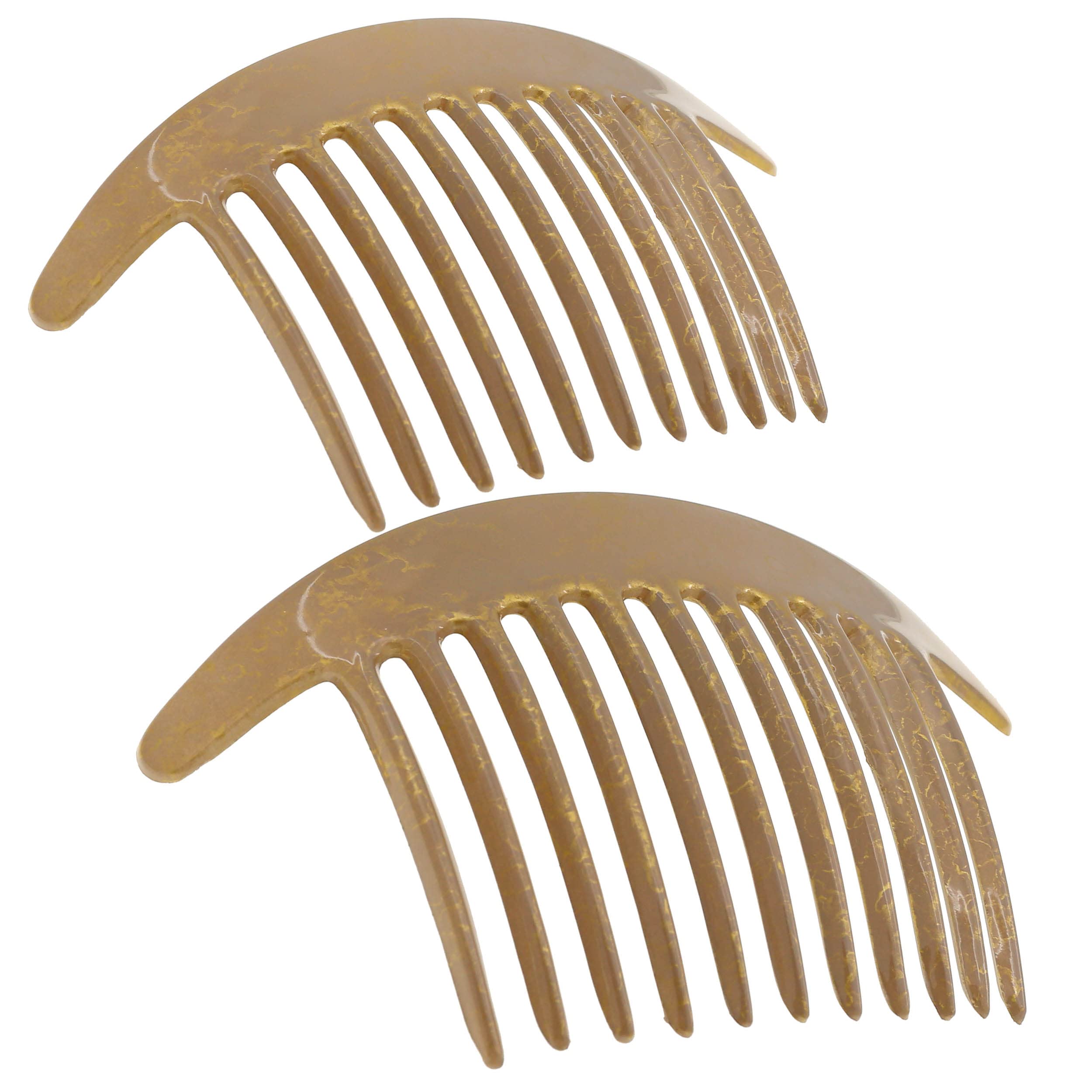 Camila Paris CP2941 French Hair Side Combs, Beige Pearl Interlocking Combs French Twist Hair Combs, Strong Hold Hair Clips for Women Bun Chignon Up-Do, Styling Girls Hair Accessories, Made in France