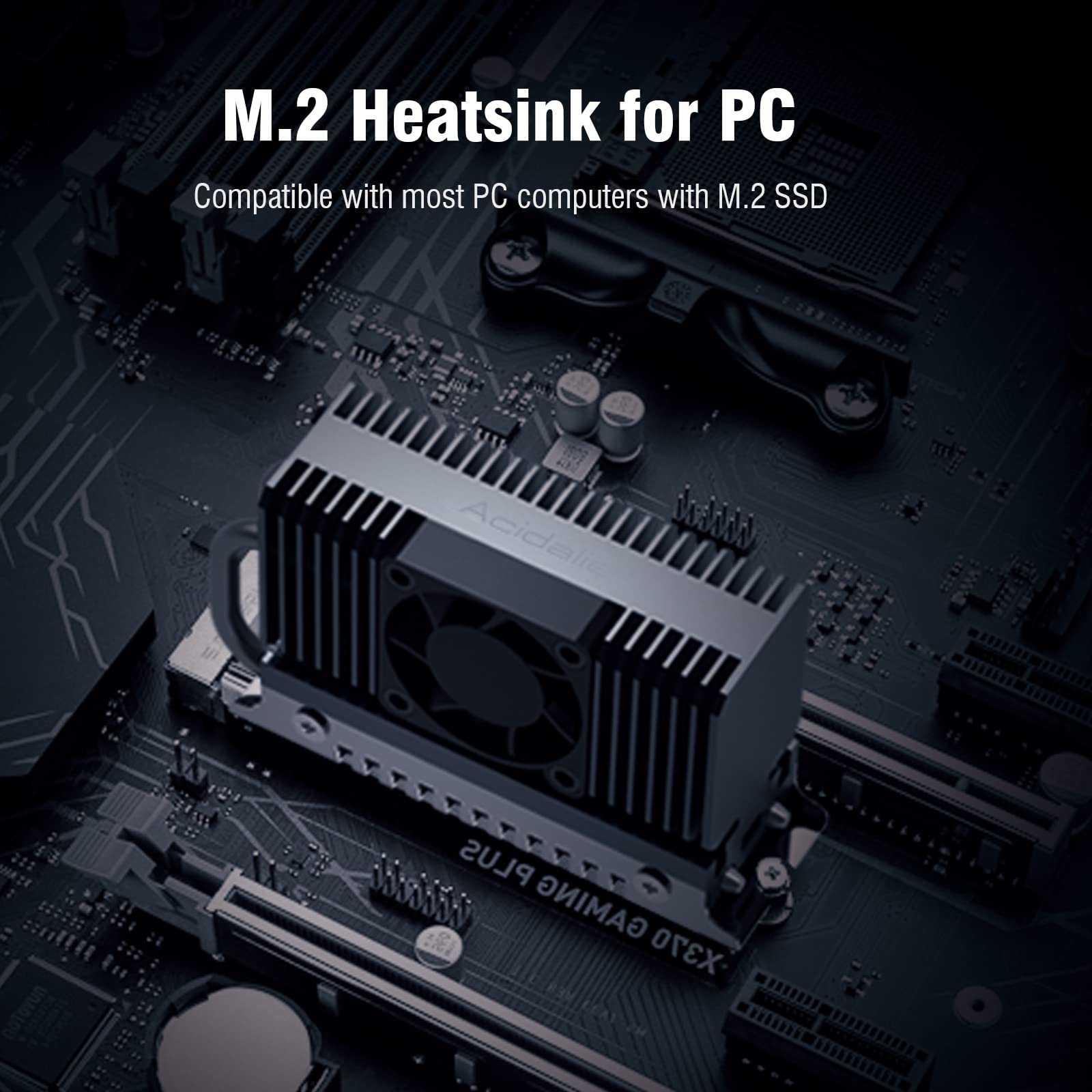 ACIDALIE M.2 Heatsink,SSD Cooler for Pcie NVMe or SATA M2 2280 SSD Cooling with Fan