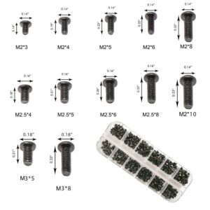 Easycargo 240pcs 12 Sizes Laptop Screws Kit, Notebook Computer Replacement Screws Assortment Kit,M2 M2.5 M3, for Lenovo Toshiba Gateway Samsung HP IBM Dell Sony Acer Asus SSD Hard Disk SATA SSD M.2