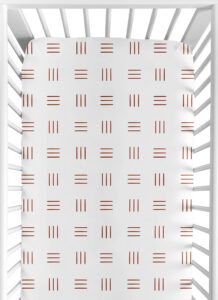 sweet jojo designs white and rust boho mudcloth boy or girl fitted crib sheet baby or toddler bed nursery - orange bohemian woodland tribal southwest mud cloth hatch gender neutral triple line